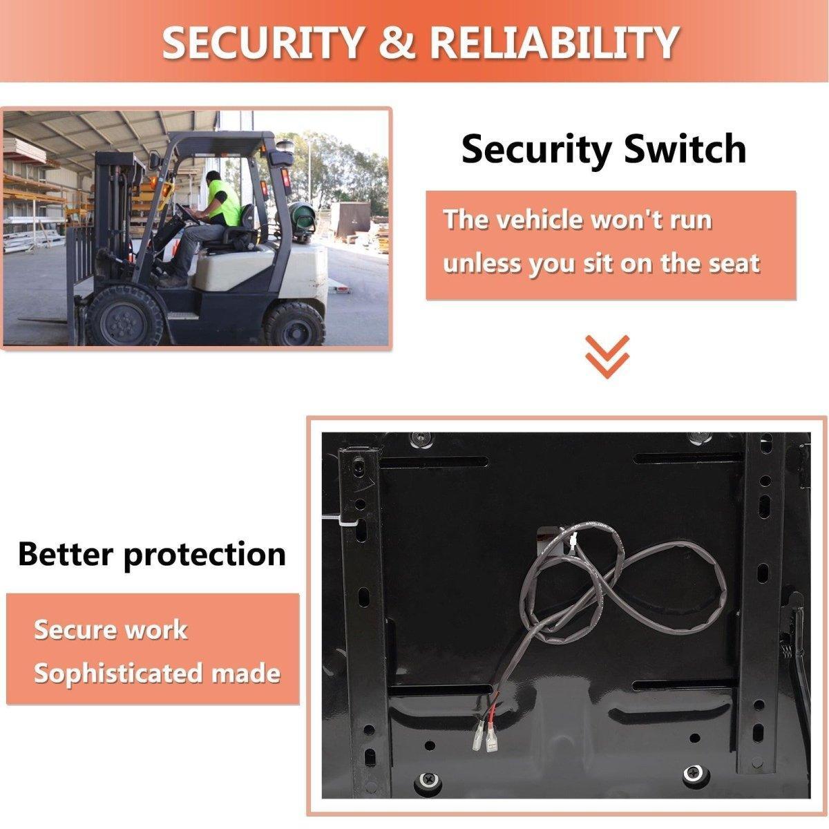 Universal Fold Down Forklift Seat,Micro Switch,Armrest for Tractor,Exc